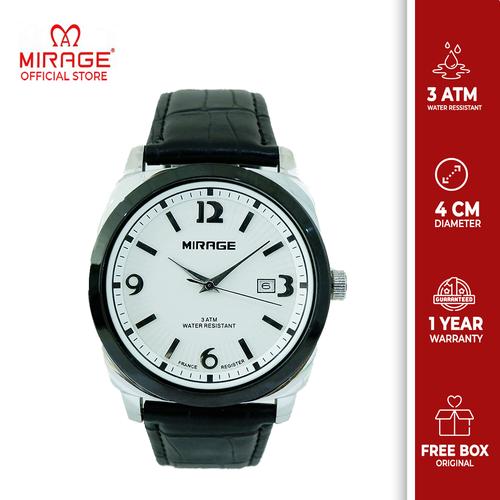 Promo Mirage watch jam tangan Analog kulit 8606m Pria Original tanggal ...