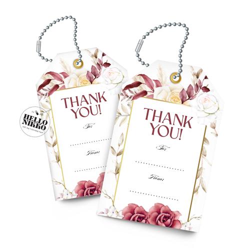 Jual Gift tag Thank you roses kartu souvenir kado sticker ultah parcel ...