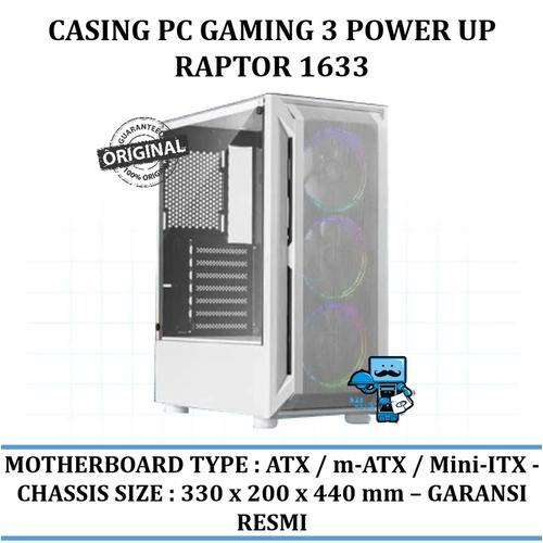 Jual Casing Pc Gaming 3 Power Up Raptor 1633 Atx, M-Atx - Original ...
