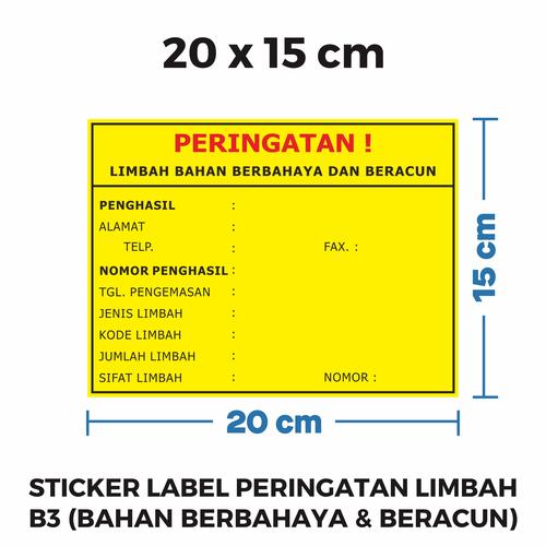 Jual Stiker Label Peringatan Limbah B3 (Bahan Berbahaya Beracun) 20 x ...