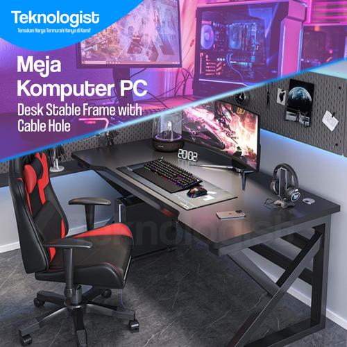 Promo Meja Komputer Laptop PC Meja Kerja Dengan Lubang Kabel - 100 x 60 ...