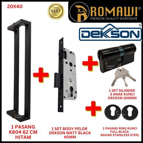 Jual PULL HANDLE GAGANG PINTU KACA STAINLESS ALUMUNIUM KAYU K804 62cm 1PSG - Black, Dekson - Kab ...