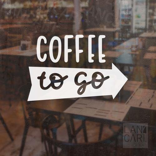 Promo Cutting Sticker Cafe: Coffee To Go Kafe Shop Stickers Hiasan ...