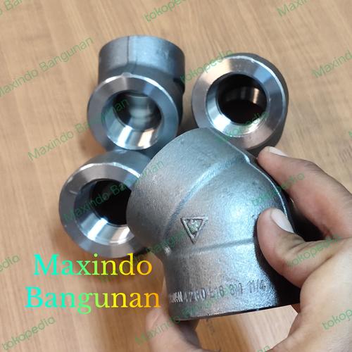 Jual Elbow 45 Derajat 1" Inch Besi Class 3000 NPT - Knee 45 Derajat ...