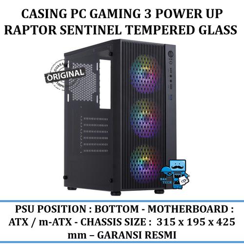 Jual Casing Pc Gaming 3 Power Up Raptor Sentinel Tempered Glass ...