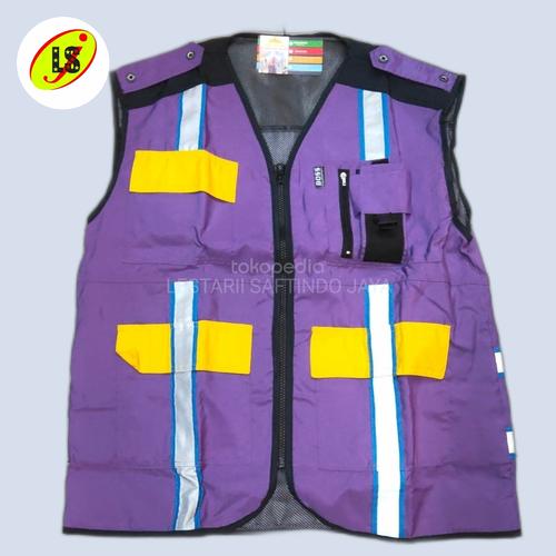 Jual SAFETY VEST TASLAN WATERPROOF KOMBINASI WARNA /ROMPI PROYEK - M ...