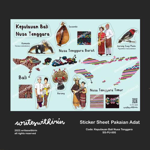 Jual (writeswihirin) Sticker Sheet Pakaian Adat Pulau Indonesia Penpal ...