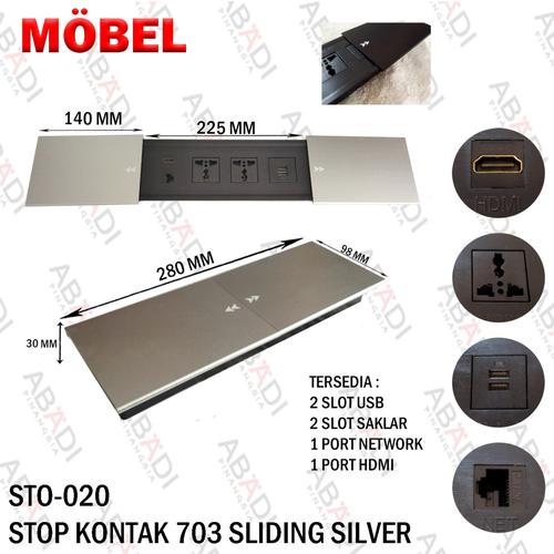 Jual Box Stop Kontak Sliding 3 Kaki USB HDMI NETWORK Meja Meeting Room ...