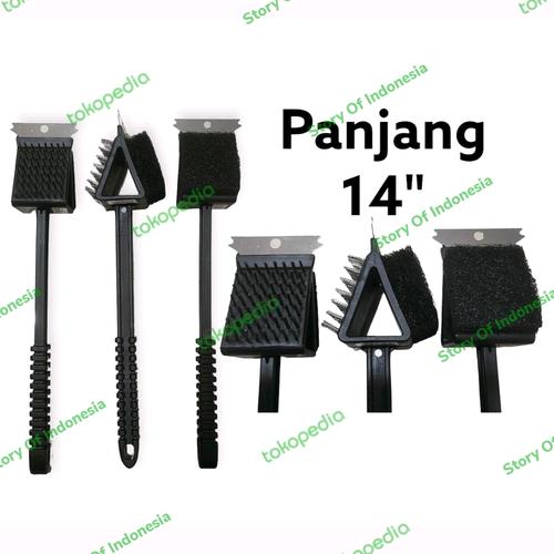 Jual Sikat Pembersih Panggangan BBQ 14" Cleaning Grill Brush 3 in 1 14 ...