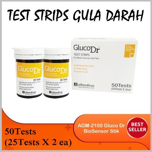 Promo Strip gluco dr gula darah glucose tes strip gula darah isi 50 ...