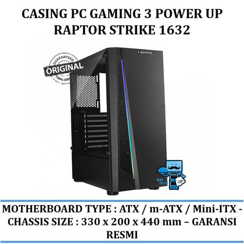 Jual Casing Pc Gaming 3 Power Up Raptor Strike 1632 - Original Produk ...