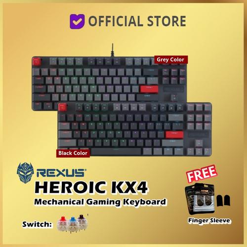 Jual Rexus Heroic KX4 TKL RGB Mechanical Gaming Keyboard KX-4 - Grey ...