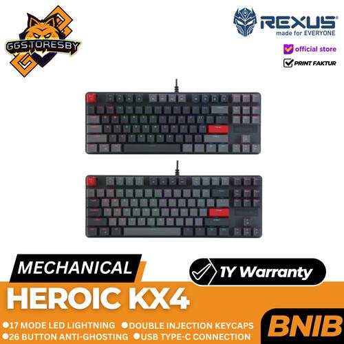 Jual REXUS HEROIC KX4 TKL Mechanical Gaming Keyboard - Kota Surabaya ...