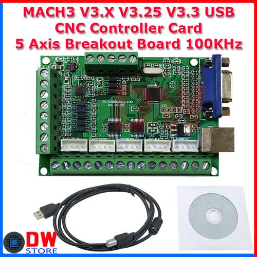 Jual MACH 3 MACH3 V3.25 USB CNC Controller 5 Axis 100Khz Breakout Board ...