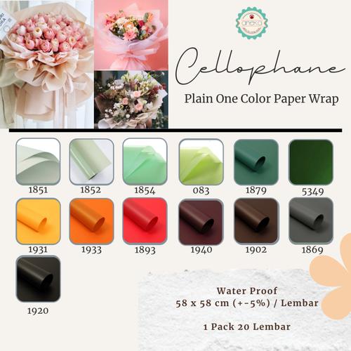 Jual ANEKA - [ 20 Lembar ] One Color Kertas Bunga Wrapping Cellophane ...