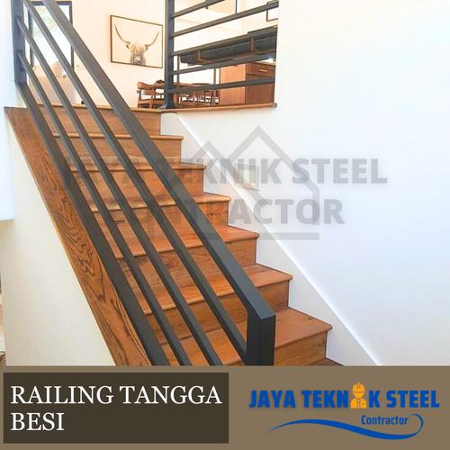 Jual Reling Tangga Besi Railling Tangga Minimalis Pegangan Kayu Murah ...