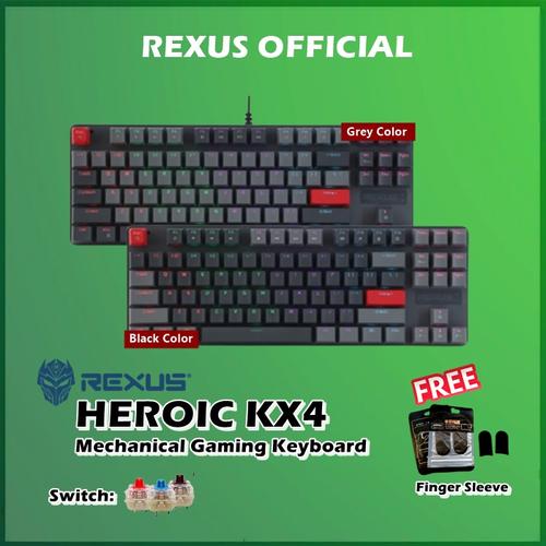 Promo Rexus Heroic KX4 TKL RGB Mechanical Gaming Keyboard KX-4 - Black ...