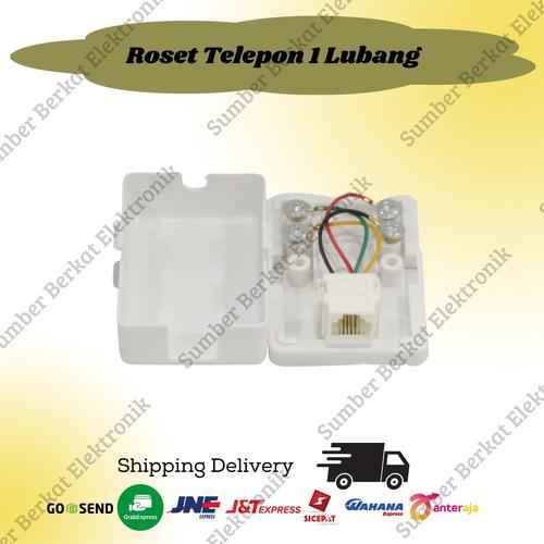 Jual Roset Telepon 1 Lubang RJ11 / Kotak Roset Telepon 1 outlet Rj-11 ...