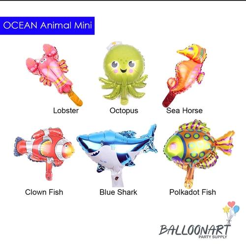 Jual Ocean Animal Balloon Foil Mini/Sea Mini/Balon Foil Laut/Ikan/Fish ...
