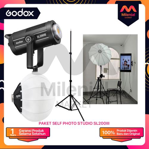 Jual Paket Self Photo Studio with Studio LED Godox SL200III SL200 III ...