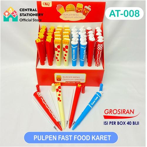 Jual Pulpen grosir gel karakter fast food karet box isi 40 pcs AT-008 ...