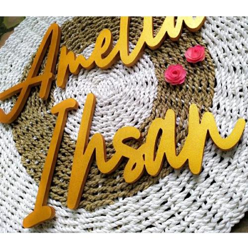 Jual Huruf kayu custom / hiasan / Dekorasi / ukiran nama sambung / 3D ...