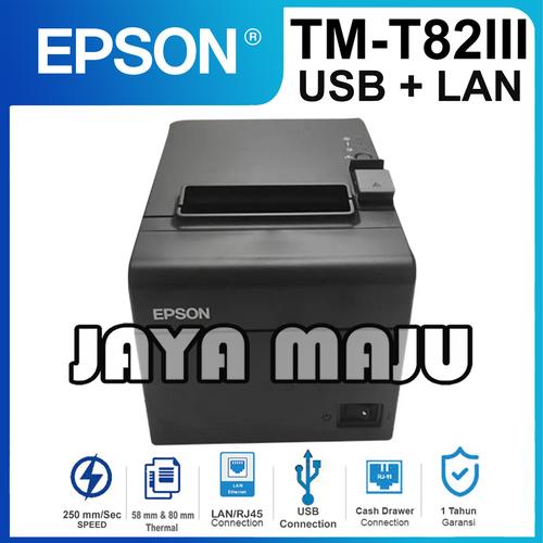 Jual PRINTER KASIR EPSON TM-T82III THERMAL AUTO CUTTER PORT USB + LAN - TM-82 LAN(503) - Kota ...
