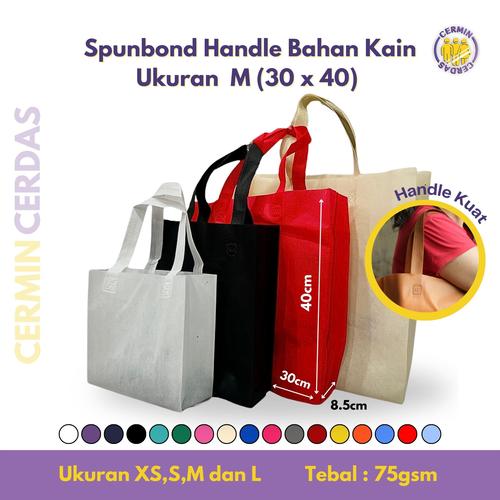 Jual Spunbond Handle 30x40 Goodie Bag Tas Bahan Kain Satuan Polos Tali ...