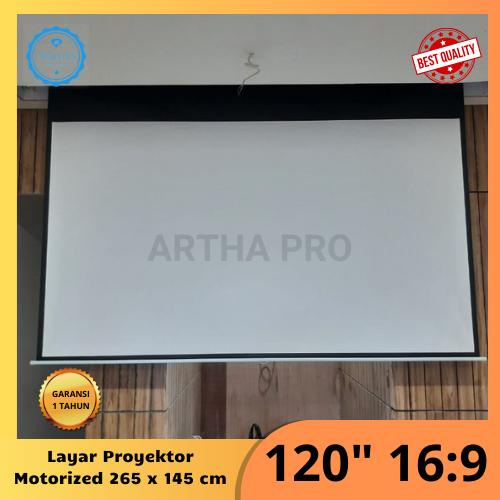Jual Layar proyektor motorized 120" ratio 16:9 - Layar otomatis pake ...
