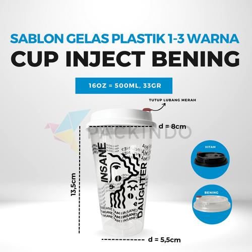 Jual Sablon Gelas Plastik Boba/Cheese Tea/ Cup Injection PP 500ml ...