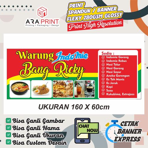 Jual Banner Spanduk Warung Indomie 160 x 60cm BISA CUSTOM DESAIN - Kota ...
