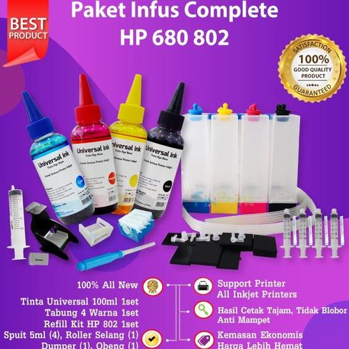 Jual new Paket Tinta Infus 100ml Refill Kit Cartridge 680 682 Printer ...