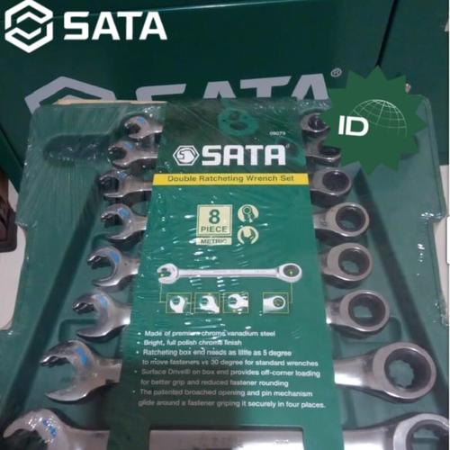 Jual KUNCI RING PAS SET SATA 09079 8PC COMB. DOUBLE RATCHETING WRENCH ...