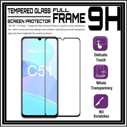 Jual Realme C51 / C53 4G Tempered Glass Full Frame Anti Gores Screen Kaca - FRAME - HITAM ...