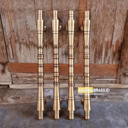 Jual Handle pintu / Gagang pintu Kuningan Motif Bambu Solid 60 cm 4 pcs ...