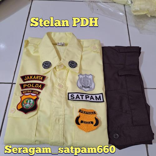 Jual Seragam Satpam Security PDH dan PDL Cream terbaru 2023 - Panjang ...