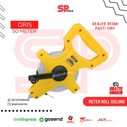 Jual METERAN ROL / METER ROLL TANCAP GULUNG 50 METER 50M ORIS HANDLE ...