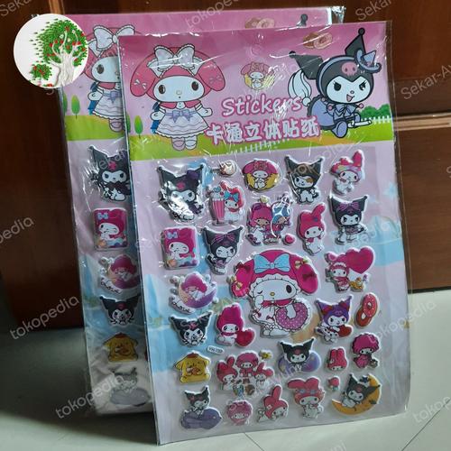 Jual stiker timbul kuromi mewarnai kuromi sticker timbul kuromi ukuran ...