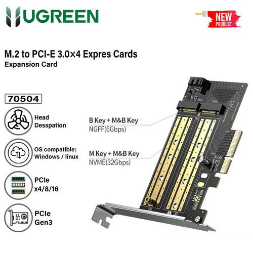 Jual UGREEN PCIE 3.0 to SSD M2 Adapter NVME & NGFF Expansion Card PCI E ...