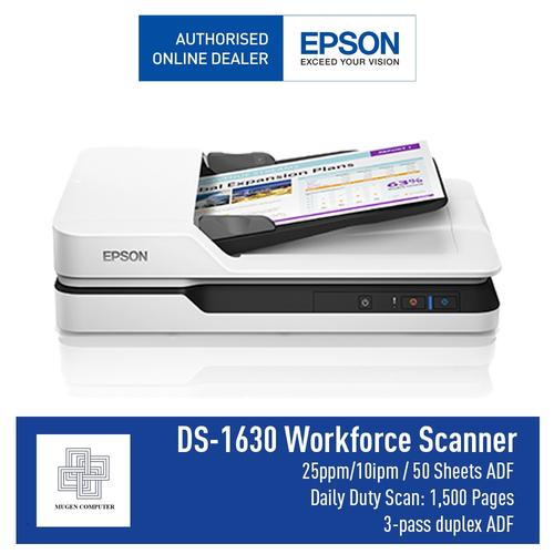 Jual Scanner Epson WorkForce DS-1630/DS1630 ADF 3 Pass Duplex bisa F4 ...