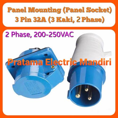 Jual Plug & Panel Mounting Socket 3Pole 3Pin 3P 32A Male Female ...