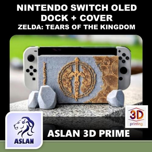 Jual NINTENDO SWITCH OLED DOCK + COVER ZELDA: TEARS OF THE KINGDOM 3D ...