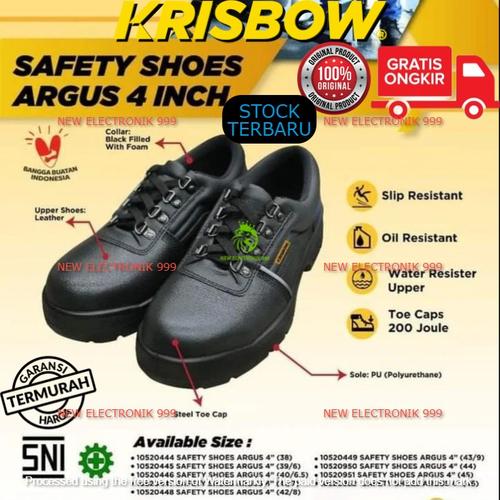 Jual KRISBOW SAFETY SHOES ARGUS 4IN BLACK Sepatu Pengaman Argus 4 Inci ...