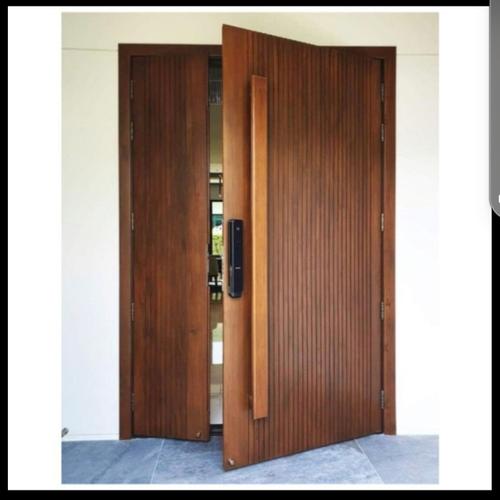 Jual Kusen Pintu Utama Berikut daun Pintu Double Swing Minimalis Modern ...