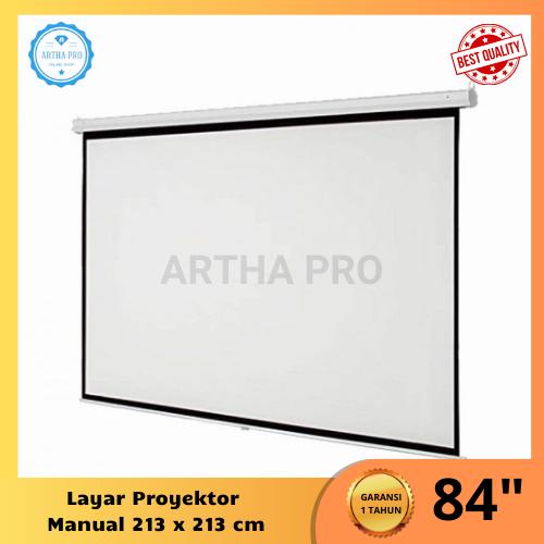 Jual layar proyektor gantung manual 84" - Screen wall 84 inchi - Jakarta Pusat - Artha Pro ...