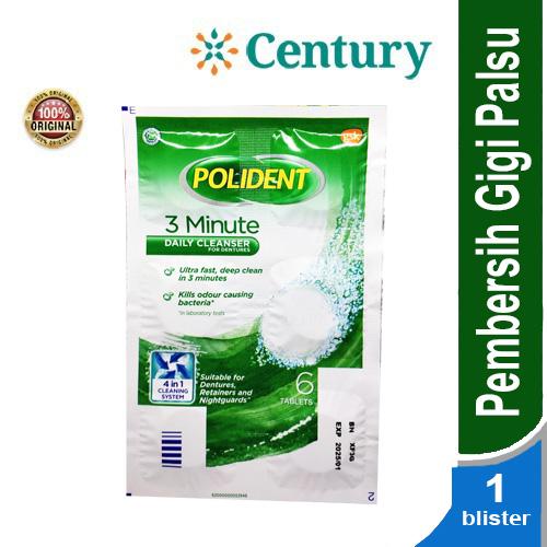 Jual POLIDENT 3 MINUTES DENTURE CLEANSER 1 BLISTER @6 TAB / PERAWATAN ...