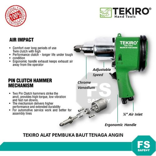 Jual Tekiro Air Impact Wrench 1/2" 3/4" Inch Alat Pembuka Baut Tenaga ...