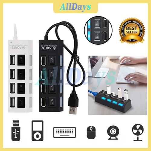 Jual USB Hub 4 Port Output On Sambungan 4in1 Kabel 4 port - Putih - Kab ...