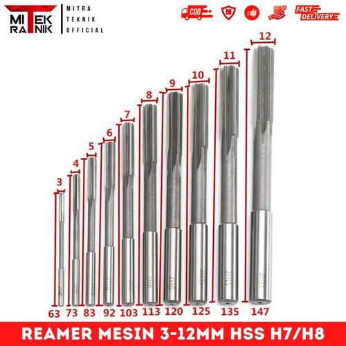 Jual Straight Reamer Mesin 3mm 4mm 5mm 6mm 7mm 8mm 9mm 10mm 11mm 12mm ...