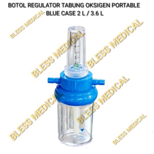 Jual Botol Regulator Tabung Oksigen Portable 2 Liter / 3.6 Liter Blue ...